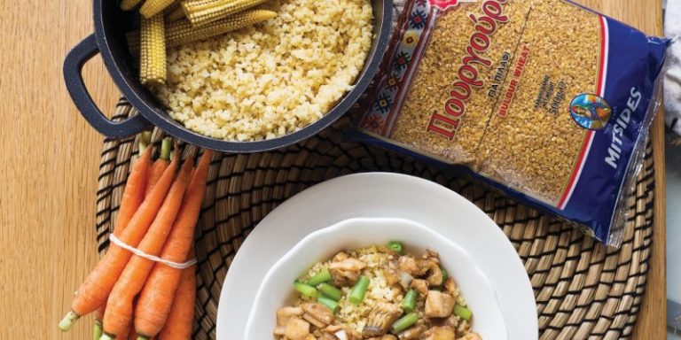 Bulgur with white fish and coconut milk - Mitsides Group