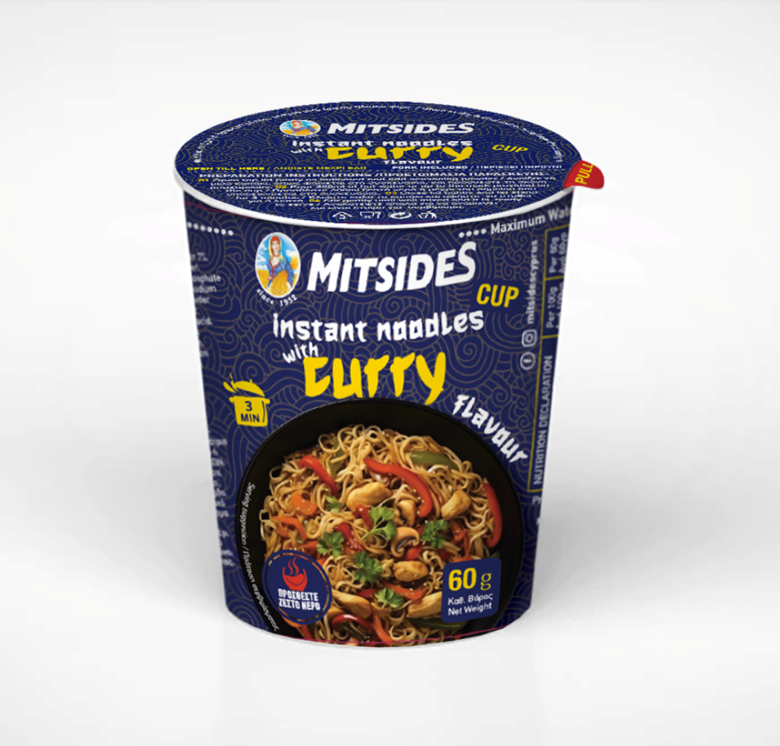Noodles cup with curry flavour - Mitsides Group